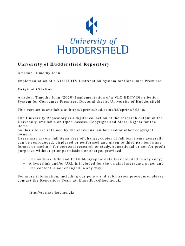 Implementation of A VLC HDTV Distribution System For Consumer Premises ... Implementation of A VLC HDTV Distribution System For Consumer Premises ...