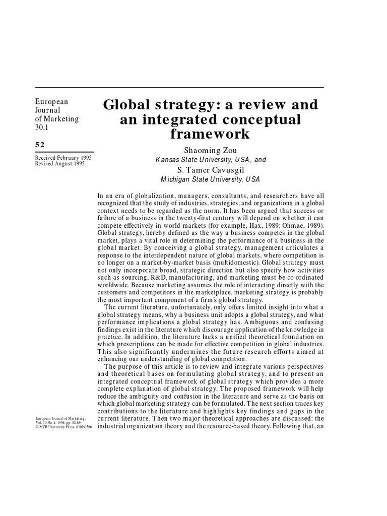 Article 3 (Global Strategy) | PDF | Competitive Advantage | Strategic ...