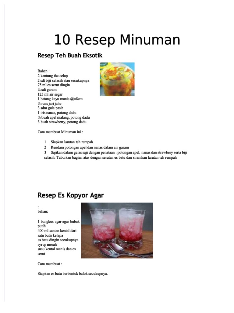 Resep Minuman Segar dan Praktis | PDF