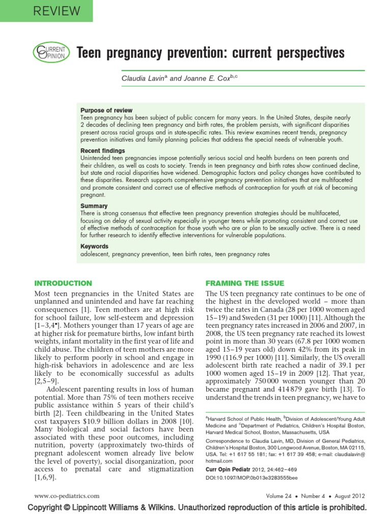 Teen Pregnancy Prevention | PDF | Teenage Pregnancy | Adolescence