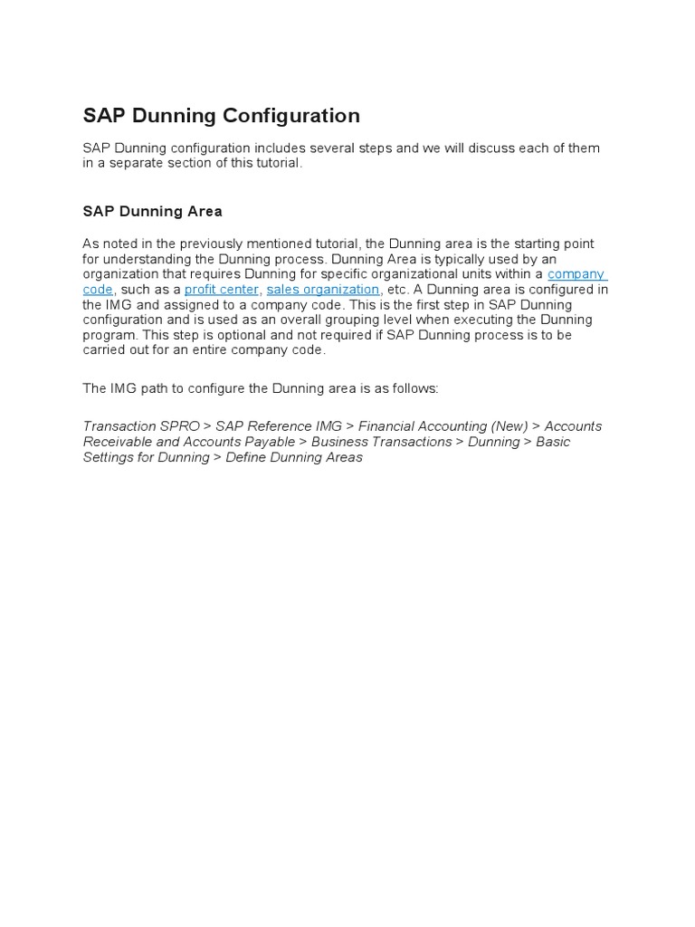 Sap Dunning Configuration Very Import Pdf Accounts Payable Invoice