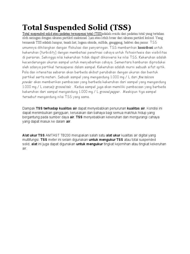 Total Suspended Solid | PDF