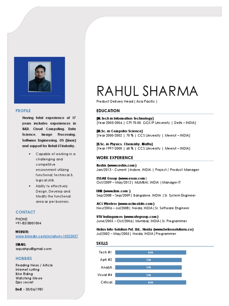 Curriculum Vitae Rahul Sharma | PDF