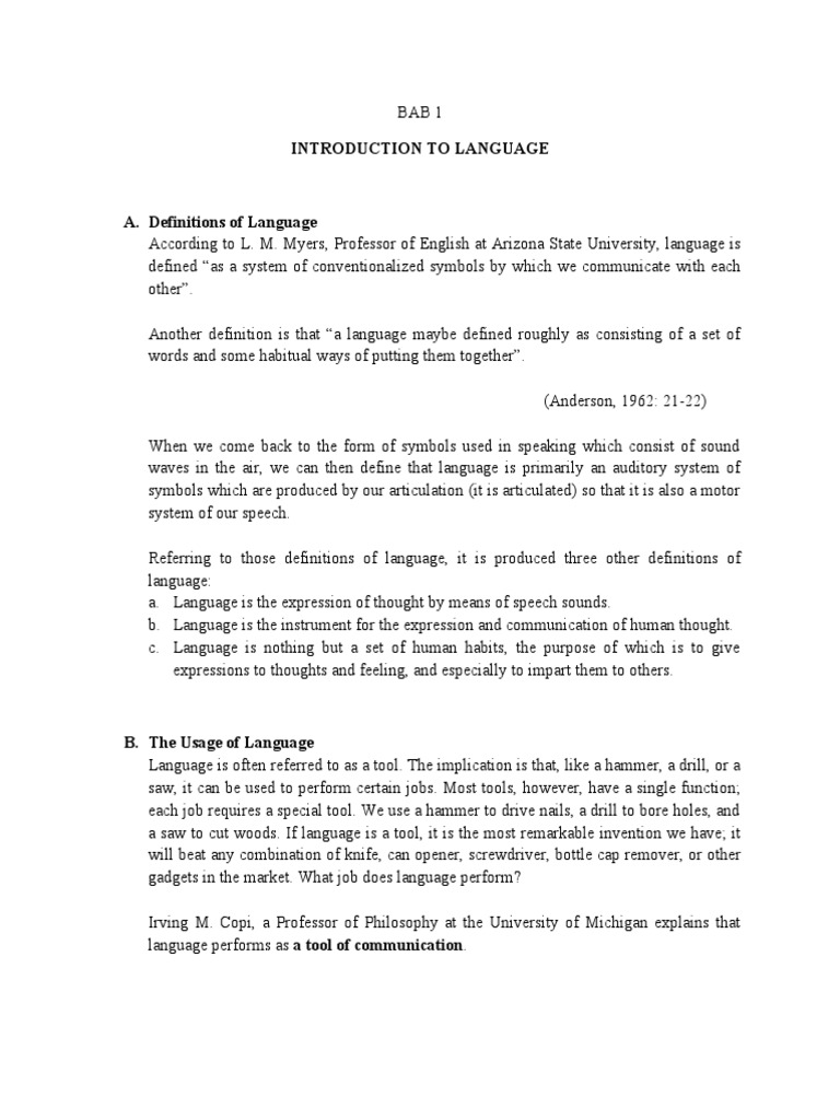 Introduction To Language | PDF | Speech | Gesture