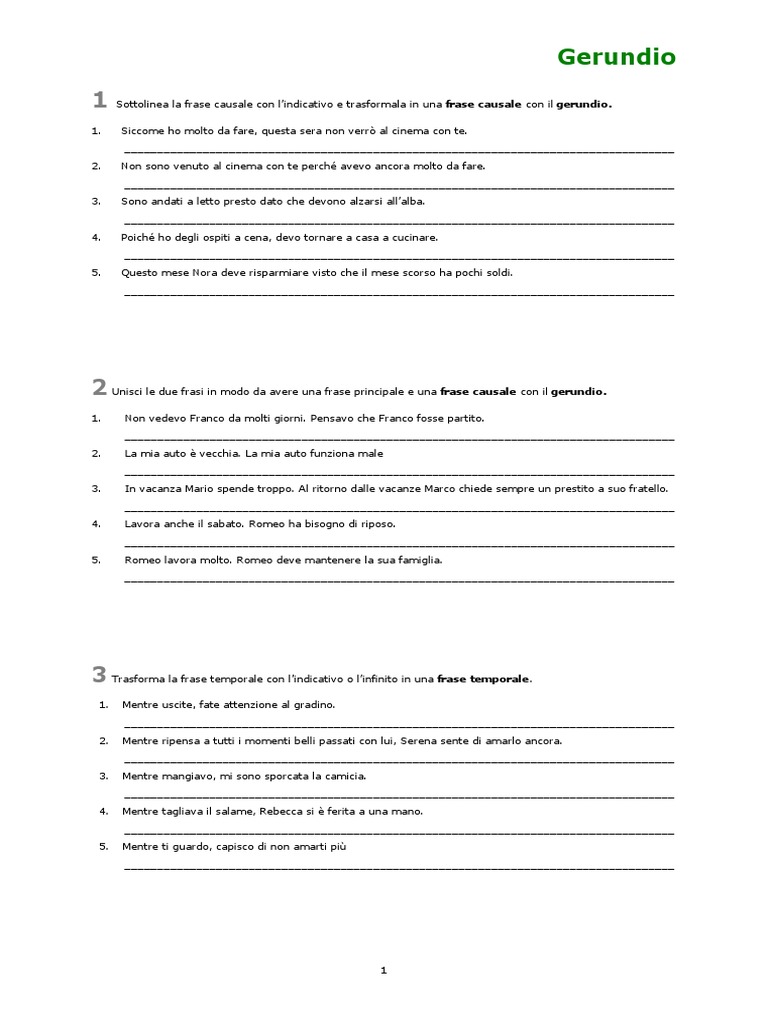 B2 - Esercizi Gerundio (Suedtirol) | PDF