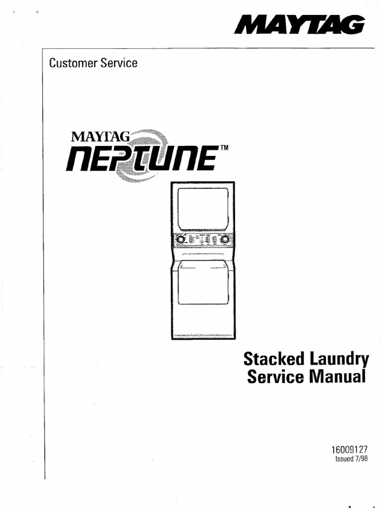 Maytag Neptune Stack | PDF | Duct (Flow) | Washing Machine