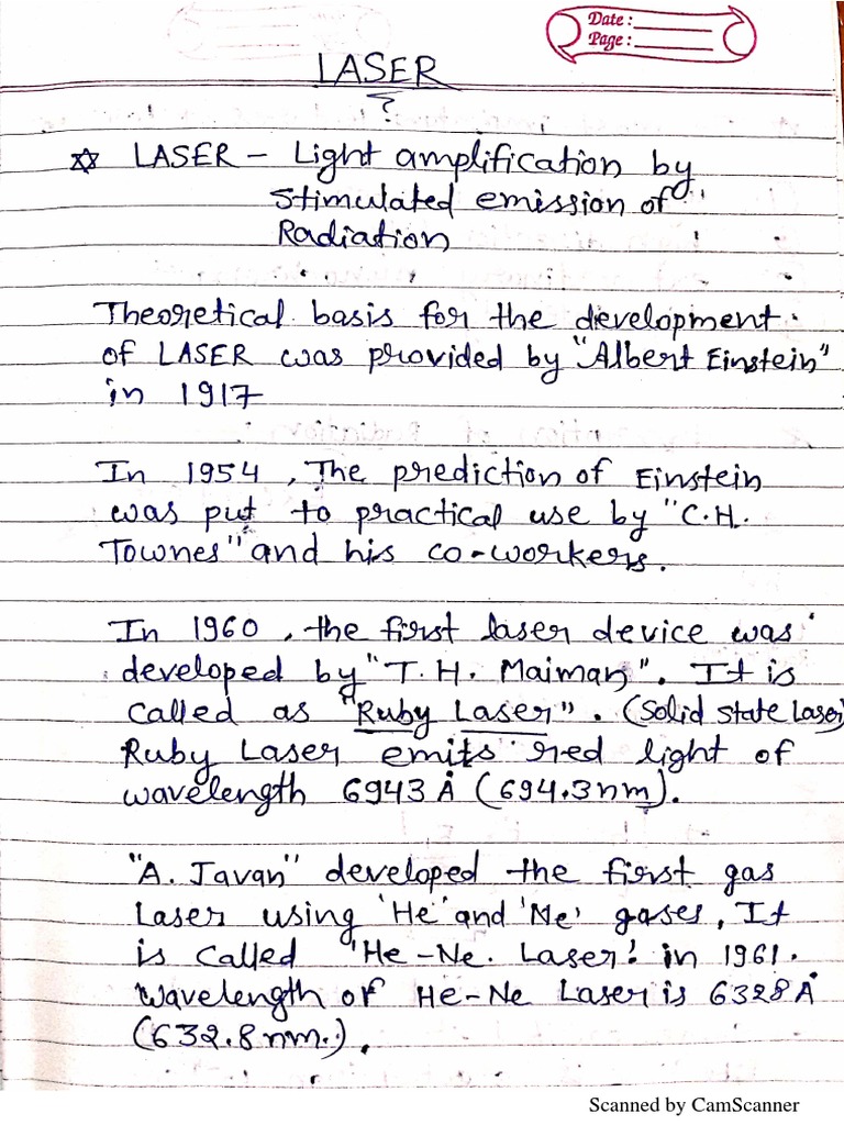 Laser Notes PDF | PDF
