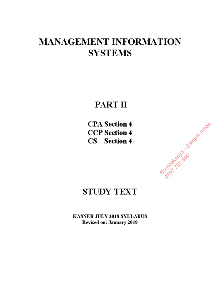 Management Information Systems Sample Notes | PDF | Operating System ...