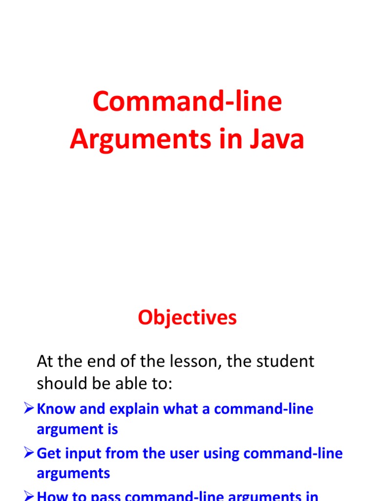 Command Line Arguments in Java Tutorial | PDF | Command Line Interface ... Command Line Arguments in Java Tutorial | PDF | Command Line Interface ...