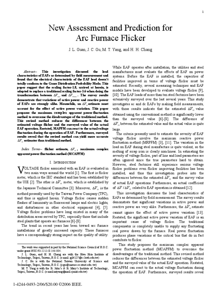 New Assessment and Prediction For AF Flicker | PDF | Alternating ...