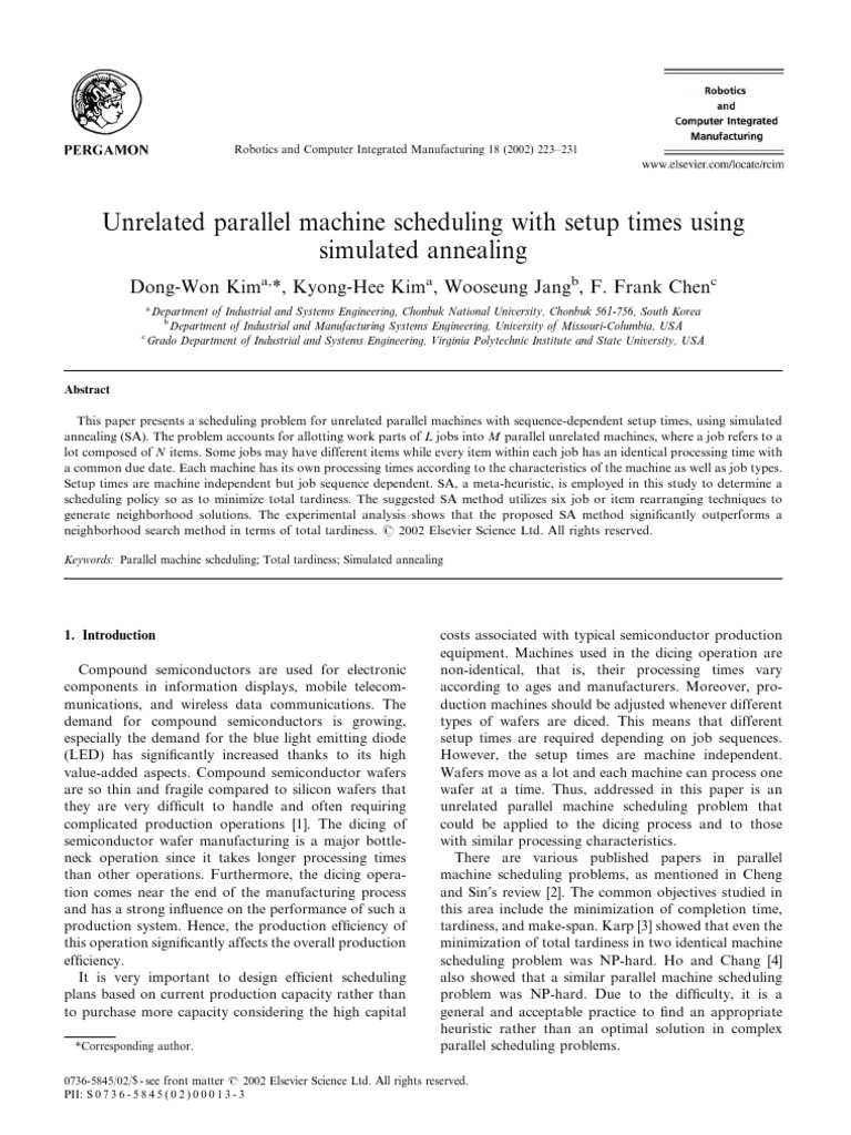 Unrelated parallel machine scheduling with SA | PDF | Mathematical Optimization | Algorithms