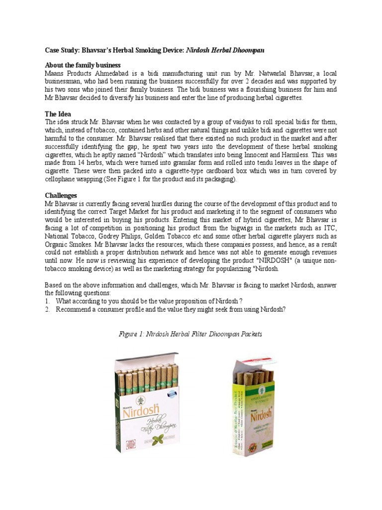 Case Study: Bhavsar's Herbal Smoking Device: Nirdosh Herbal Dhoompan About The Family Business ...