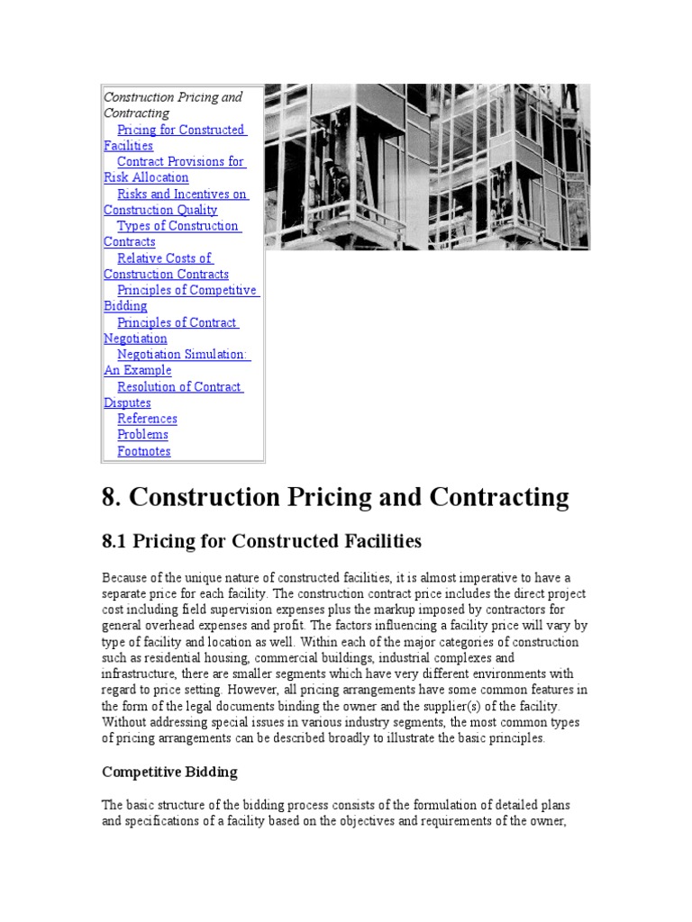 Construction Pricing & Contracts Guide | PDF | Indemnity | Liability ...