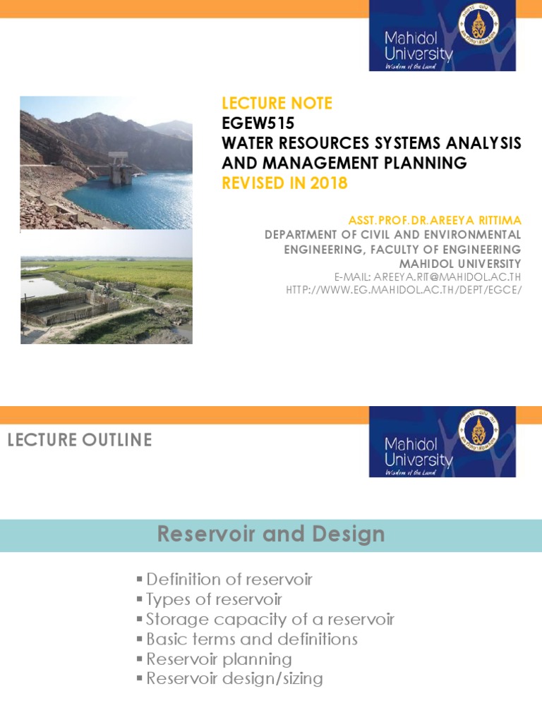 EGEW515 - Lecture4 - Reservoir and Design - 2020 | PDF | Reservoir ...