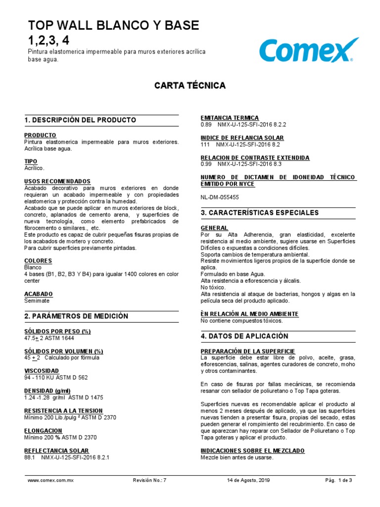 Ficha Tecnica Comex Top-Wall | PDF | Pintar | Usuario (informática)