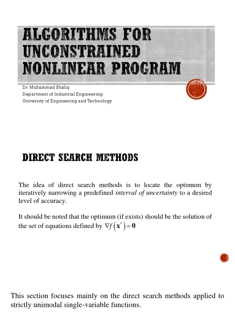 Algorithm For Unconstrained | PDF | Mathematical Optimization | Algorithms And Data Structures