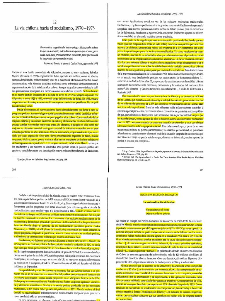 Simon Collier y William Sater - La Vía Chilena Al Socialismo | PDF