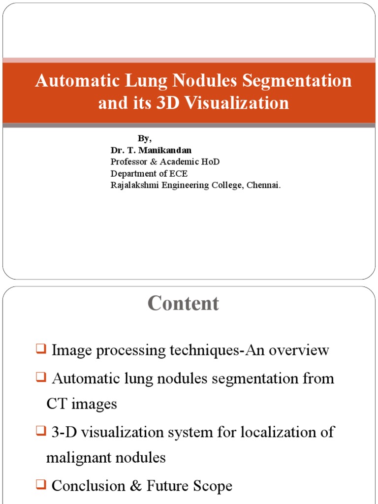 Automatic Lung Nodules Segmentation and Its 3D Visualization | PDF | Image Segmentation | Ct Scan