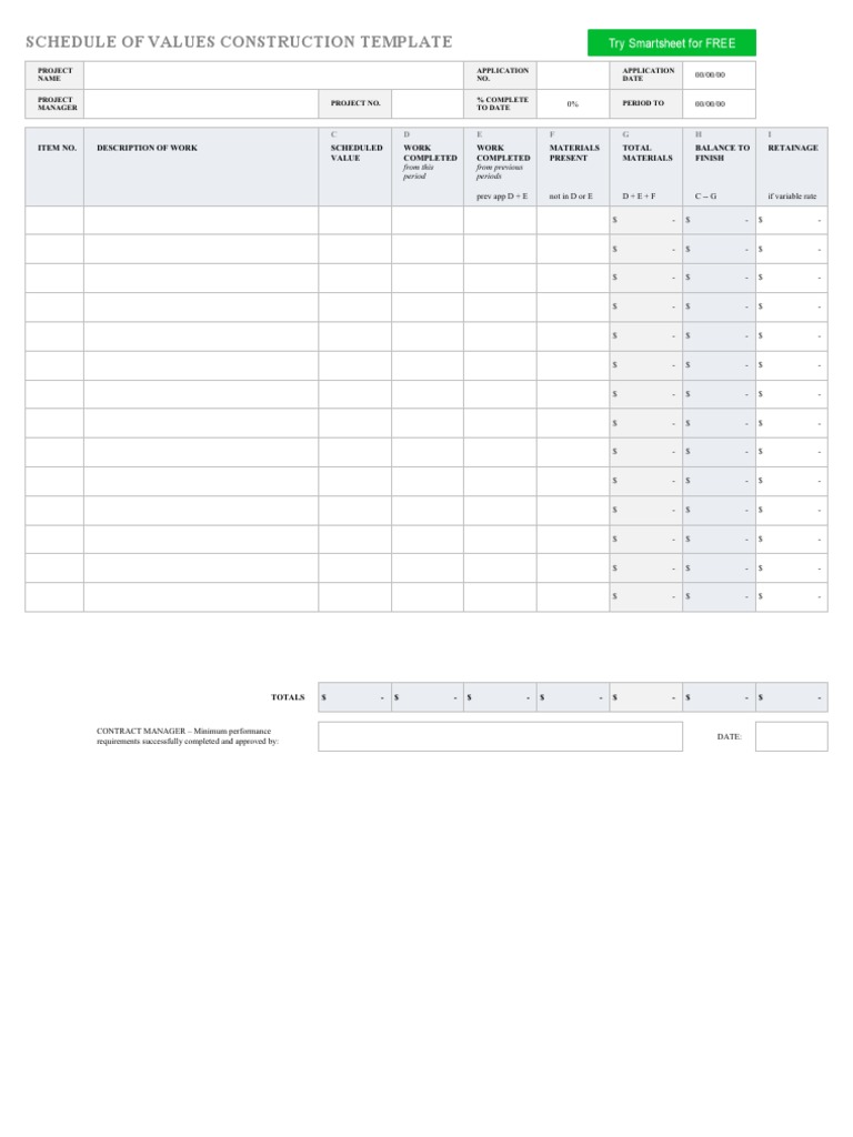 IC Schedule of Values SOV Construction 10669 | PDF | Business