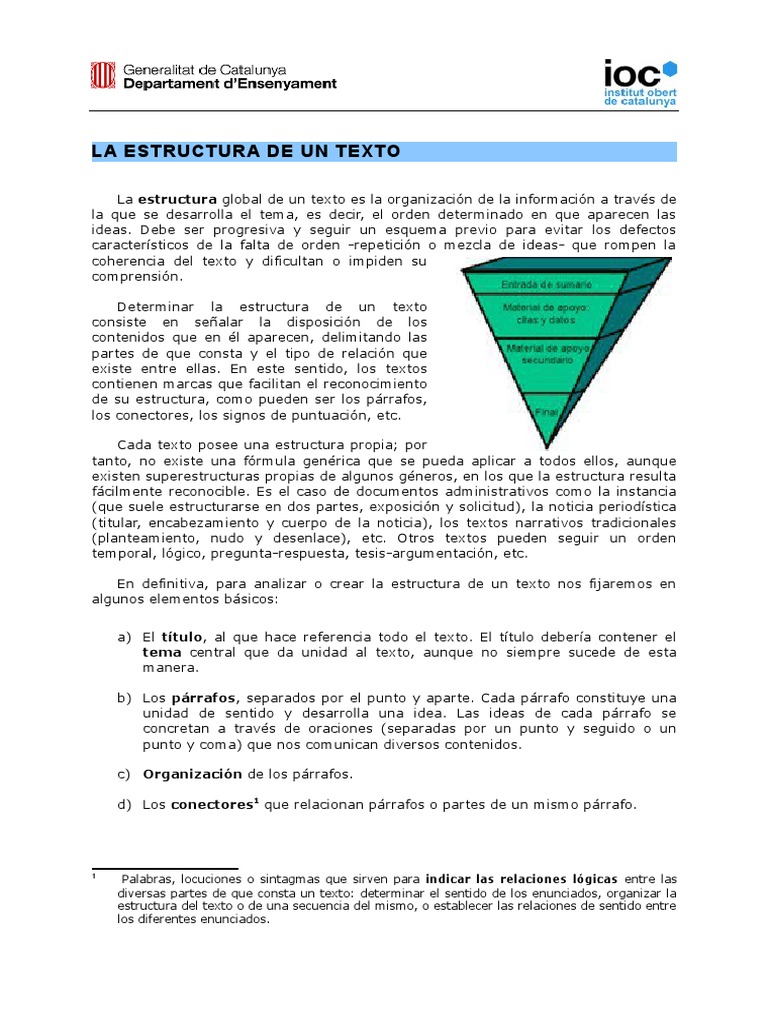 Estructura y Análisis de Textos | PDF | Oración (Lingüística) | Información