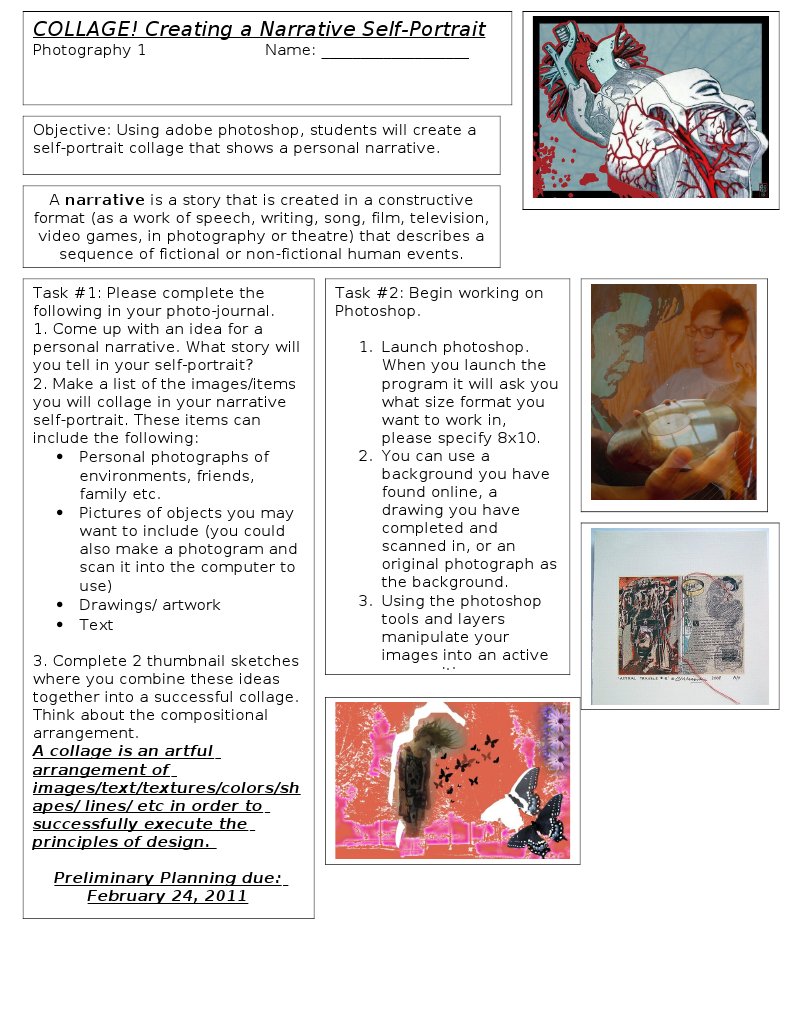 Creating a Narrative Self-Portrait Collage | PDF