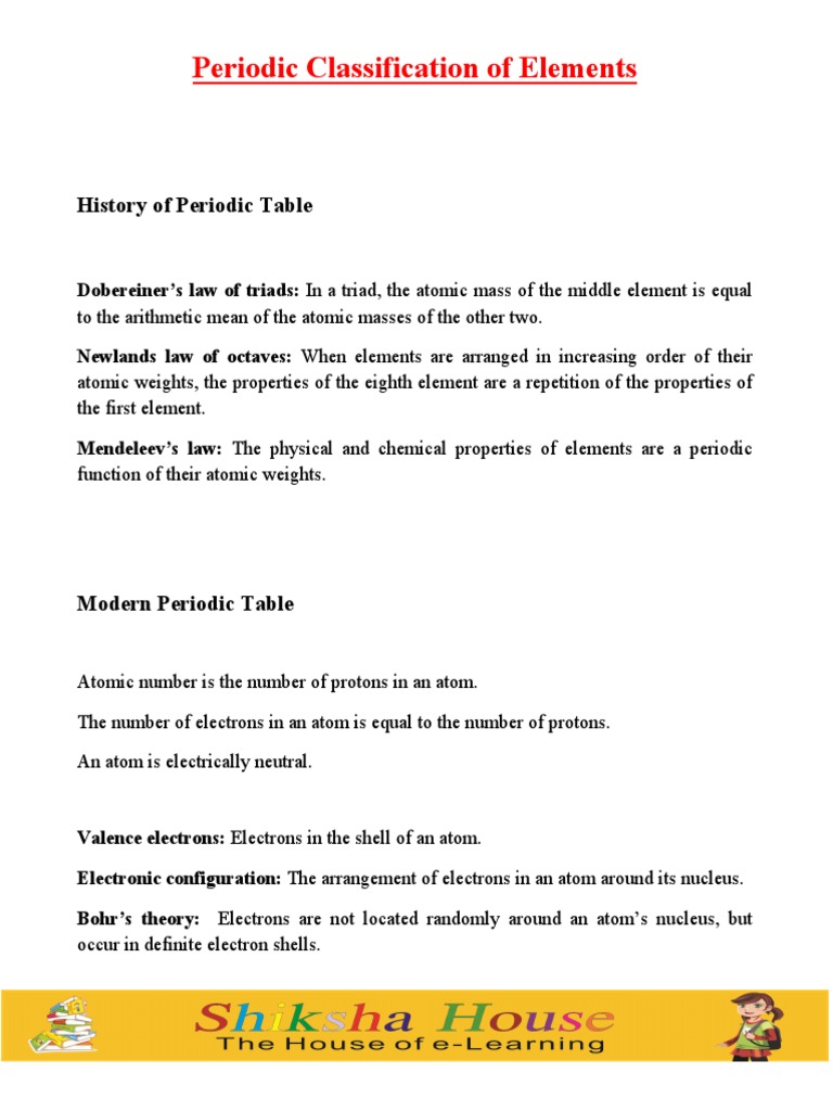 5 Periodic Classification of Elements | PDF