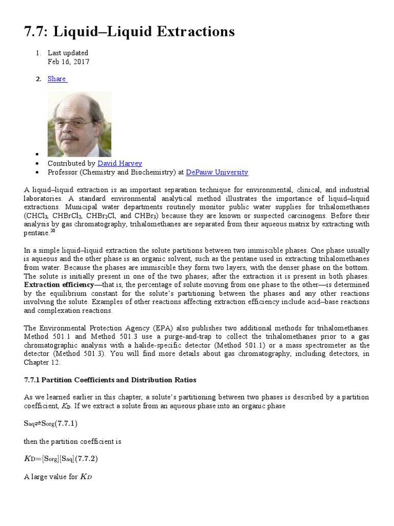 Liquid-Liquid Extractions | Download Free PDF | Acid Dissociation ...