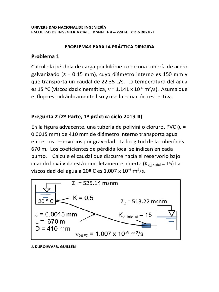 Practica Dirigida - Flujo en Conductos Cerrados | PDF