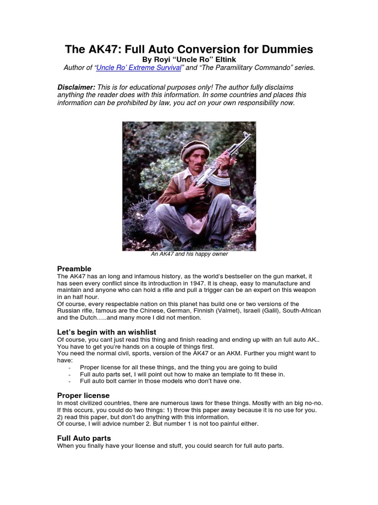 The AK-47 Full Auto Conversion For Dummies | PDF