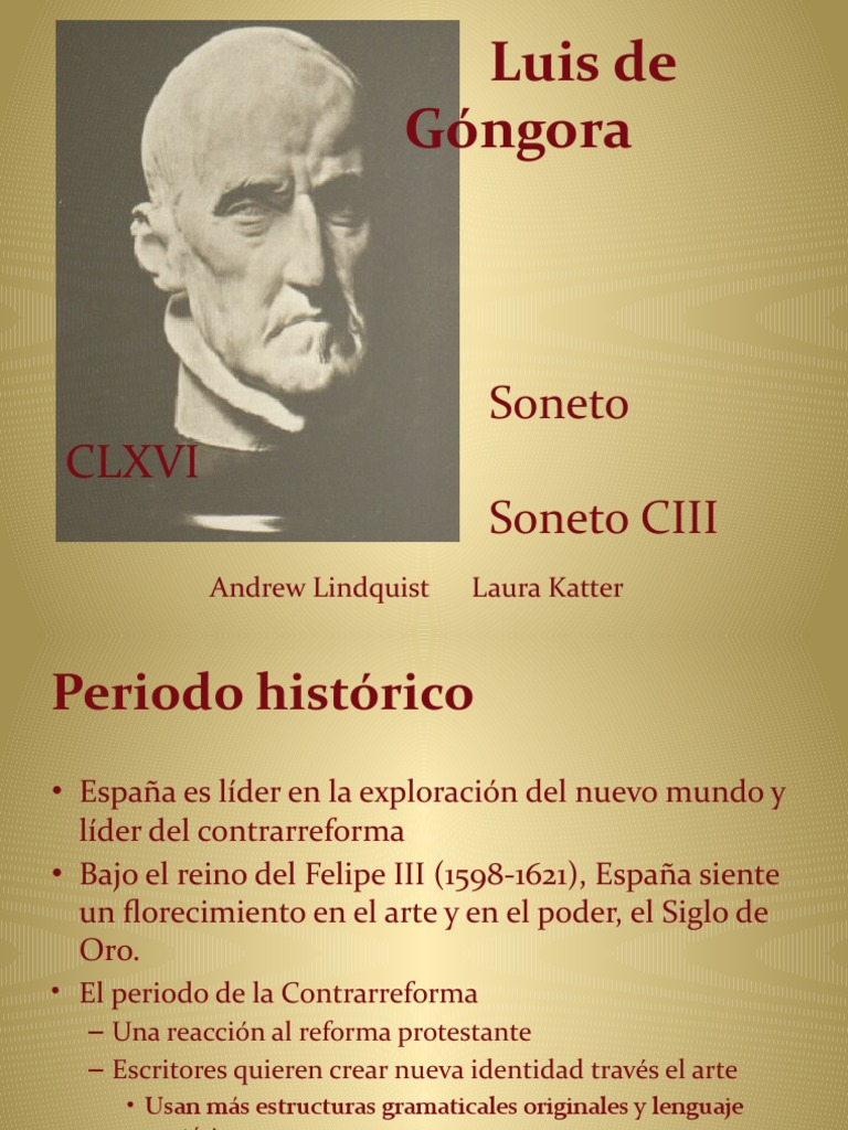 Gongora Presentation | PDF | Sonetos | Poesía