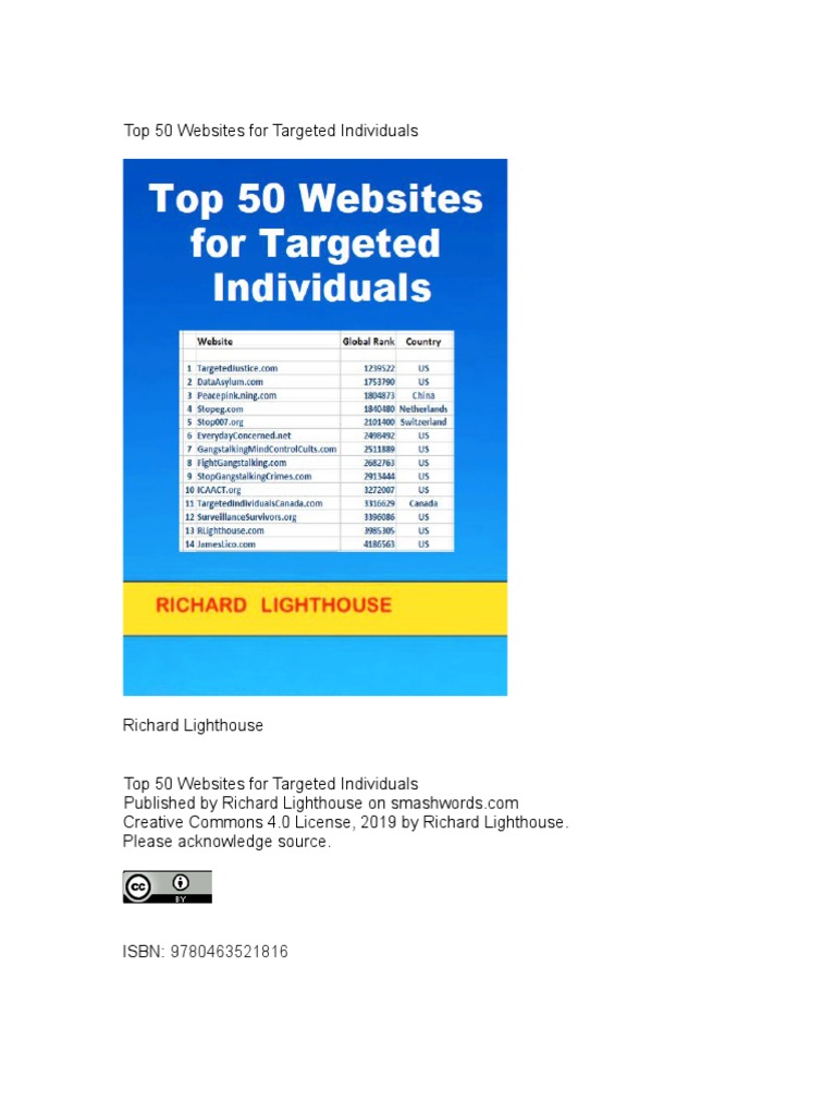 Top 50 Websites Targeted Individuals 2a | PDF | Internet | Books