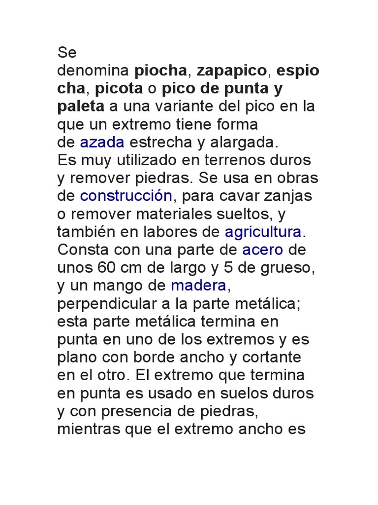 Que Es Un Pico | PDF | Herramientas agrícolas | Herramientas