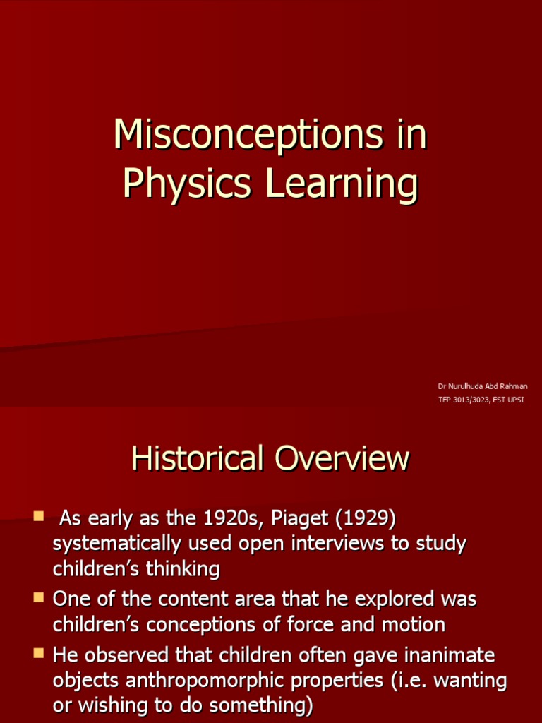 Misconceptions in Physics Learning - Lecture 5 | PDF | Idea | Science