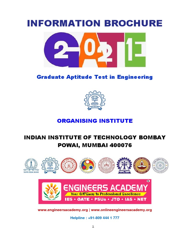 GATE 2021 Exam Overview and Details | PDF | Academic Degree ...