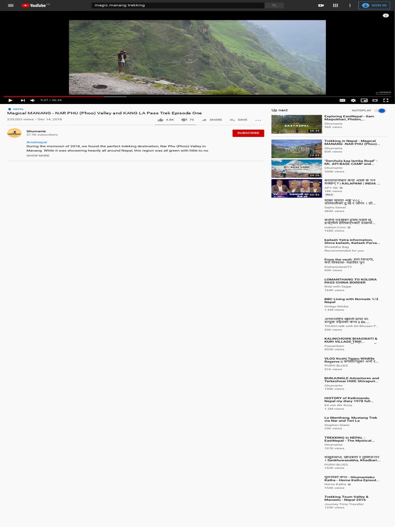 Magical MANANG - NAR PHU (Phoo) Valley and KANG LA Pass Trek Episode One | PDF | Leisure