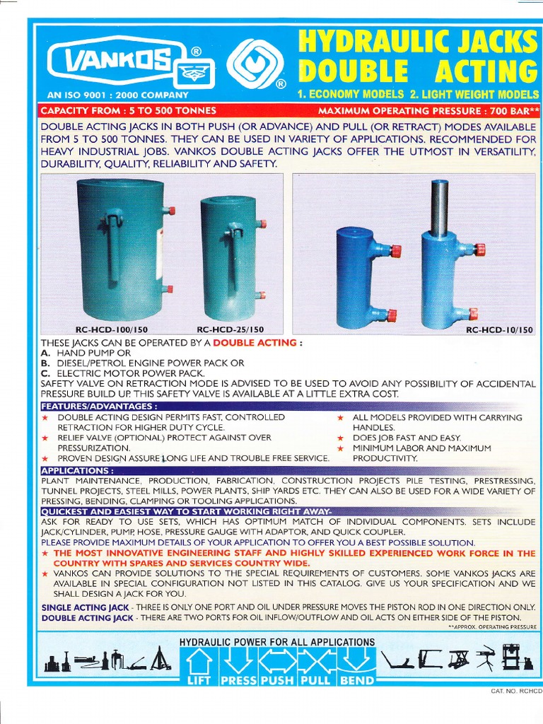 Hyd Jacks Double Acting | PDF | Plumbing | Equipment
