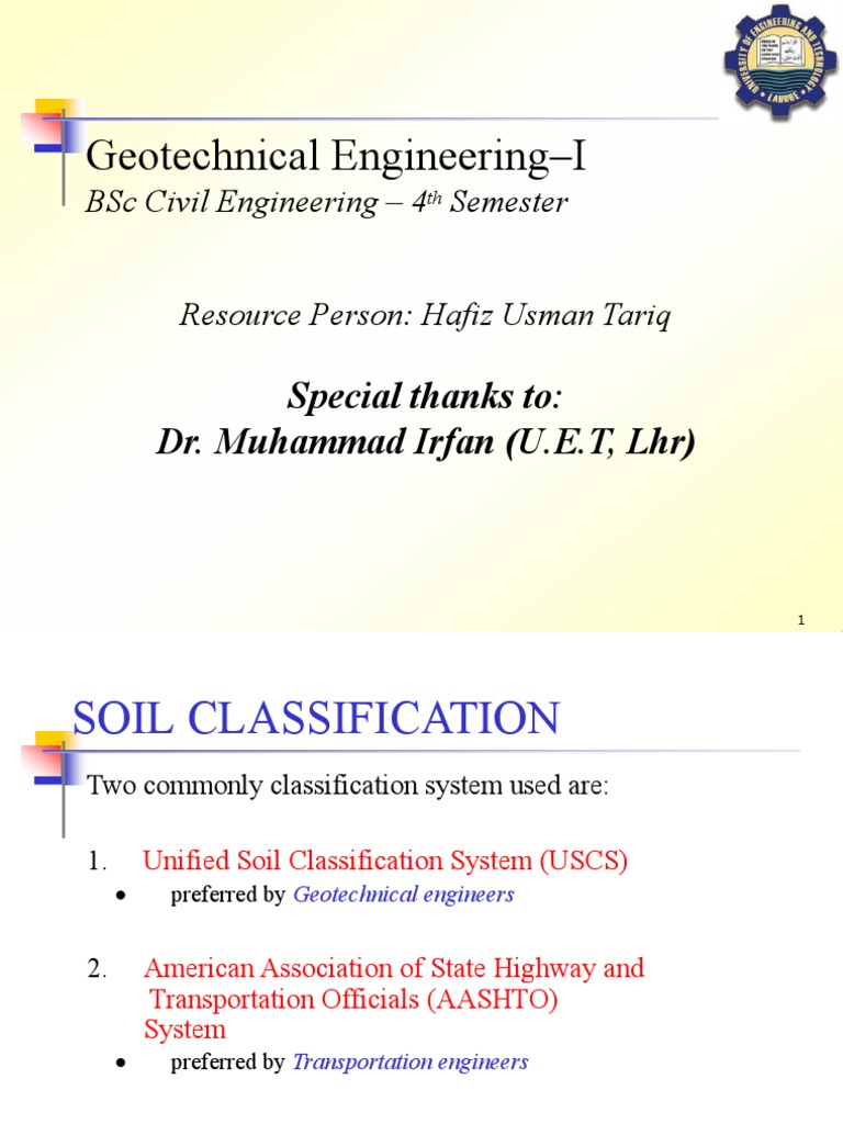 USCS Classification | PDF | Silt | Sand