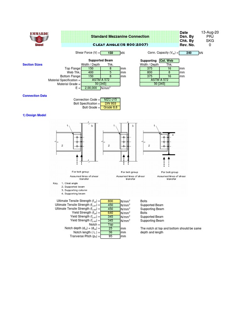 Cleat Angle Connection | Download Free PDF | Screw | Classical Mechanics