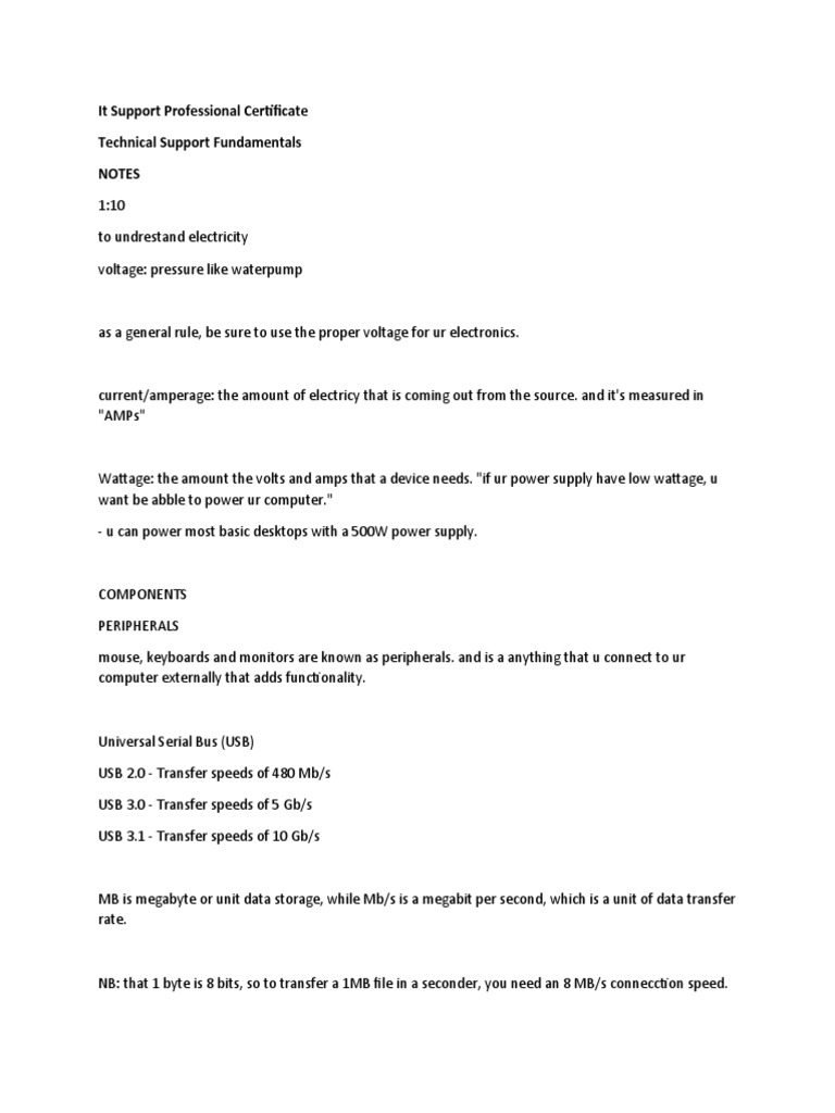 It Support Professional Certificate | PDF | File System | Computer Network