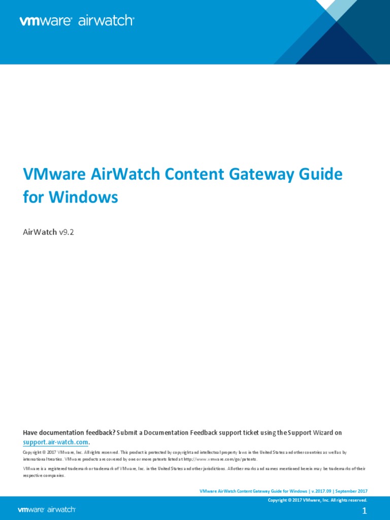 AirWatch Content Gateway Guide For Windows v9 - 2 | PDF | Load Balancing (Computing) | Share Point