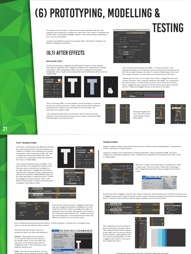Prototyping, Modelling & Testing: (6.1) After Effects | PDF | 3 D ...