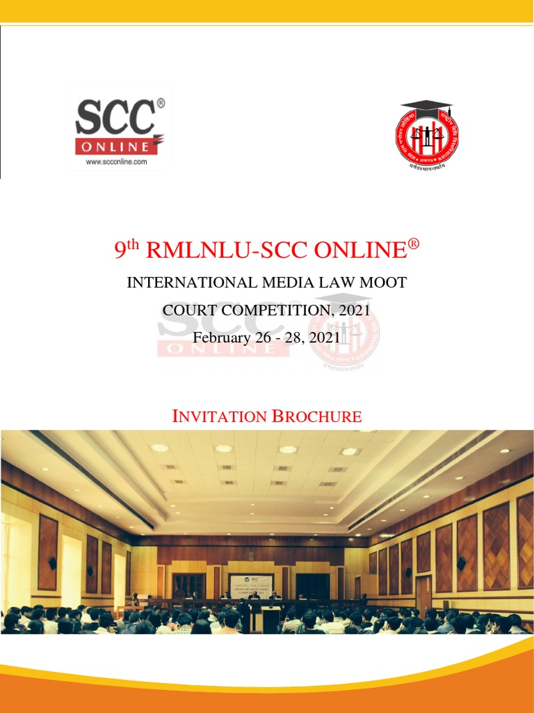 Invitation Brochure 9th RMLNLU SCC Online® International Media Law Moot ...