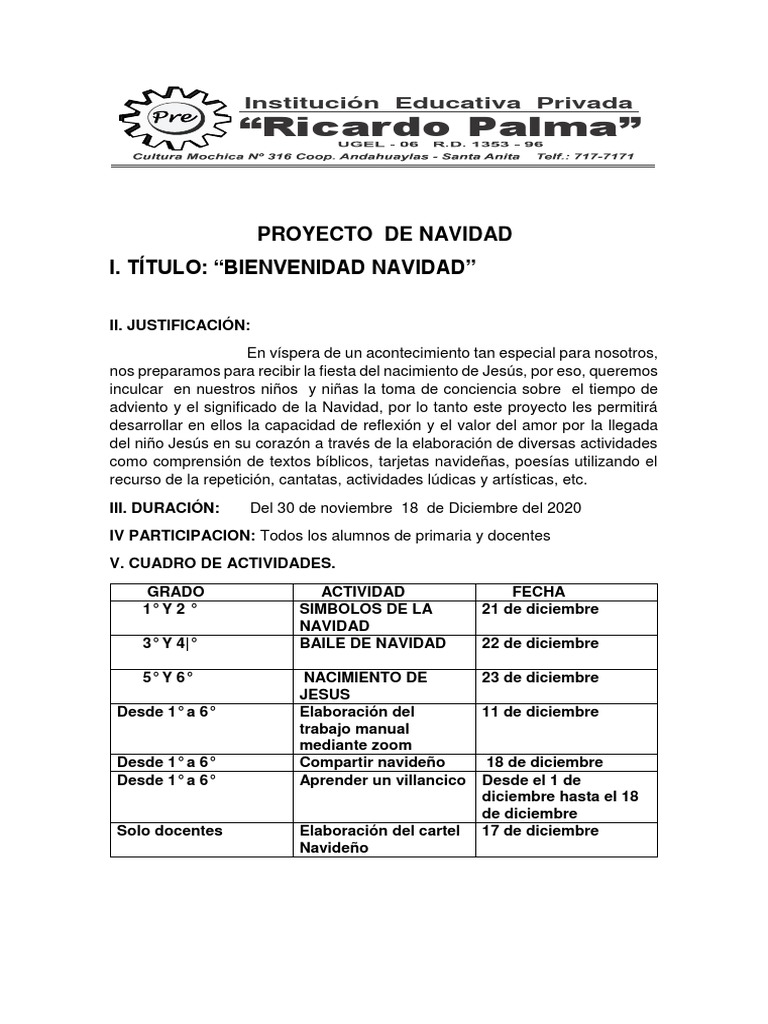 Proyecto de Navidad PDF | PDF | Navidad | Pascua de Resurrección