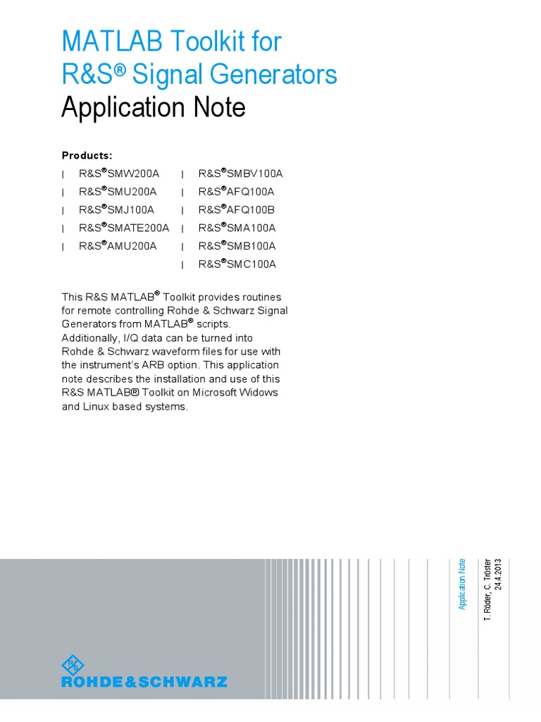 Matlab Toolkit For Rands Signal Generators Pdf Pdf Matlab Microsoft Windows 