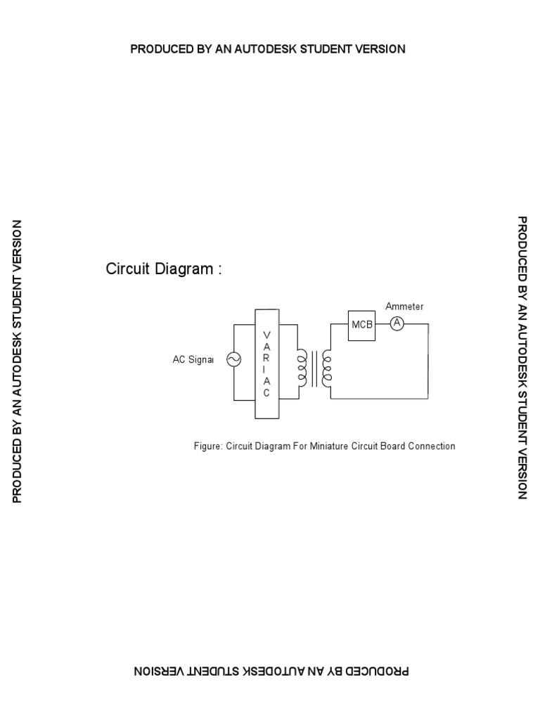 Circuit Diagram:: Produced by An Autodesk Student Version | PDF
