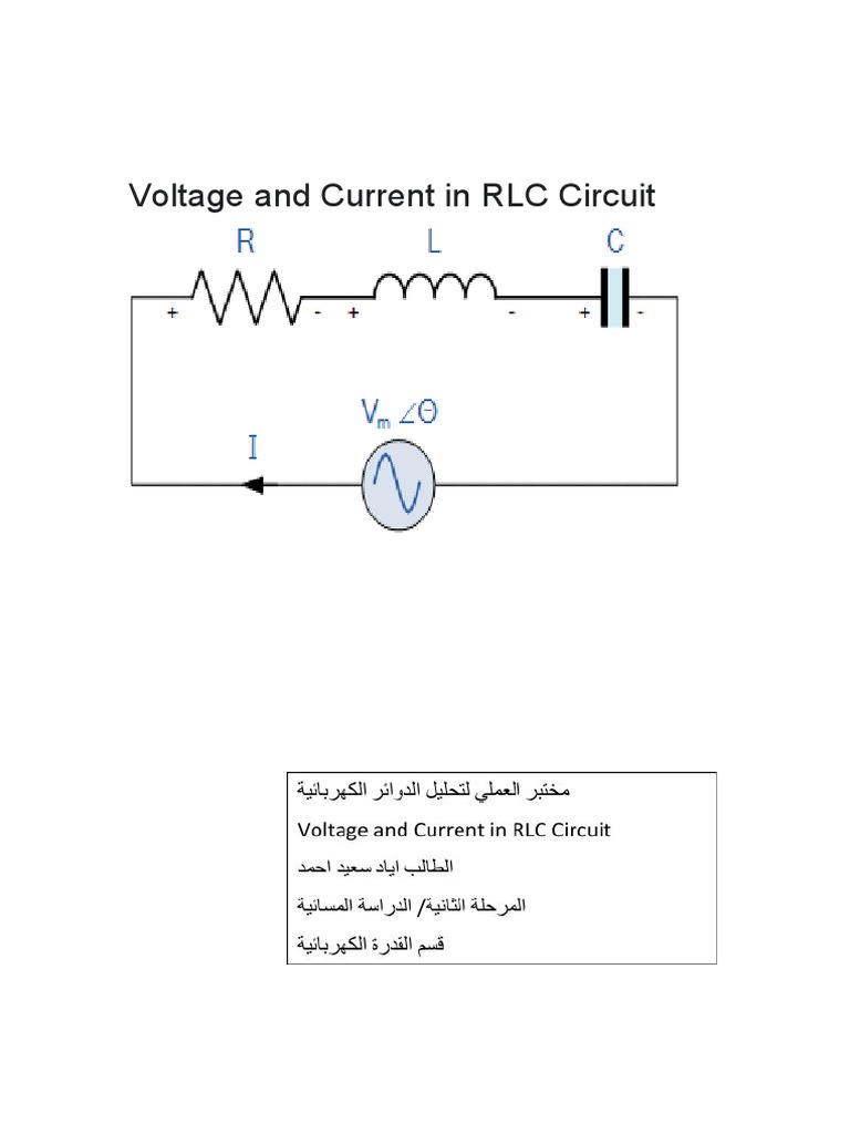 Voltage and Current in RLC Circuit | PDF | Electrical Network | Quantity