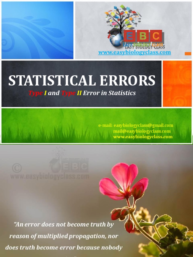 Type I and Type II Error in Statistics | PDF