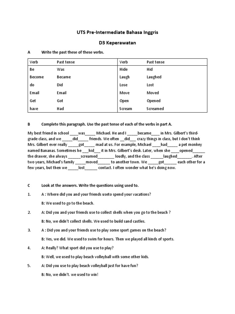 Past Tense Practice and Conversations | PDF | English Language | Grammar