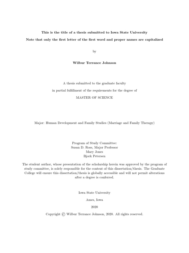 Isu Template With Traditional Format Ver 3 Dot 01 2021 | PDF | Thesis ...