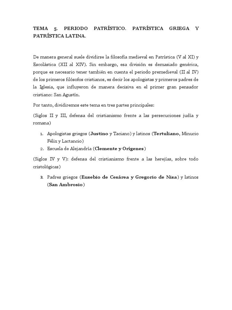 Filosofía Patrística: Griega y Latina | PDF | Religión y espiritualidad